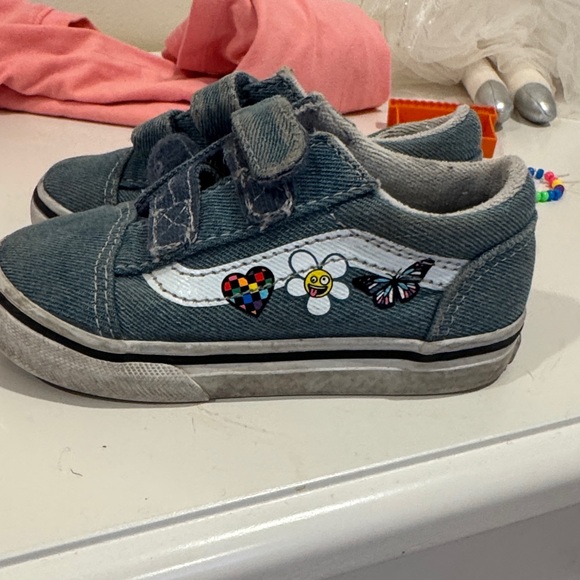 Vans | Shoes | Vans Kids Denim Sneakers With Fun Patches | Poshmark